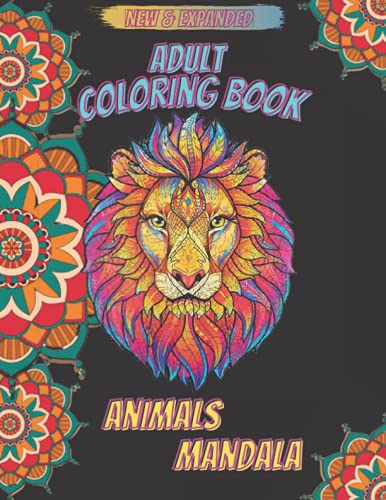 Adult Coloring Book Animals Mandala: An Adult Coloring Book with Lions ...