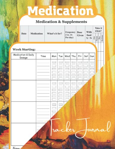 Medication Tracker Journal: Daily Planner For Recording Medical ...