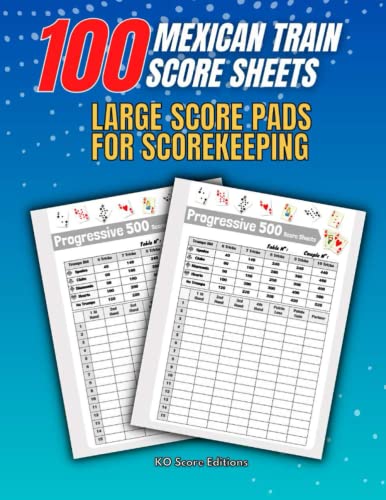 Mexican Train Score Sheets: 100 Mexican Train Score Pads | Mexican ...