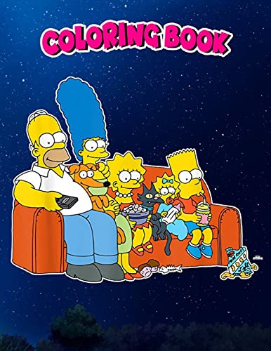 Coloring Book: The Simpsons Homer Marge Maggie Bart Lisa Simpson Couch ...