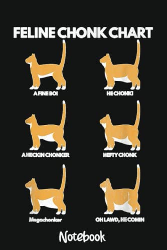 Feline Chonk Chart Funny Cat Scale Meme Cat Dad Cat Mom Notebook ...