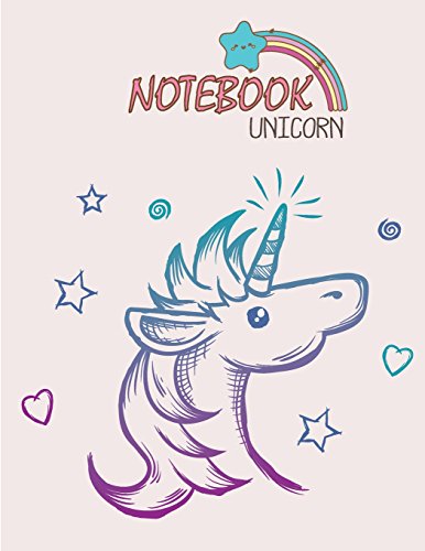 Notebook unicorn: Cute unicorn on pink cover and Lined pages, Extra ...