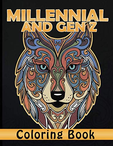 Millennial and Gen Z Coloring Book.: Coloring Book with Animal Mandalas ...