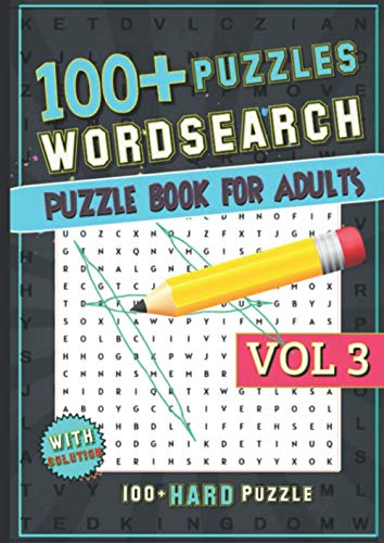 100+ Hard Word Search Puzzle Book for Adults: VOL 3 Word Search for ...