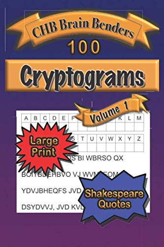 Large Print Cryptograms: Shakespeare Quote Cryptogram Puzzle Book for ...