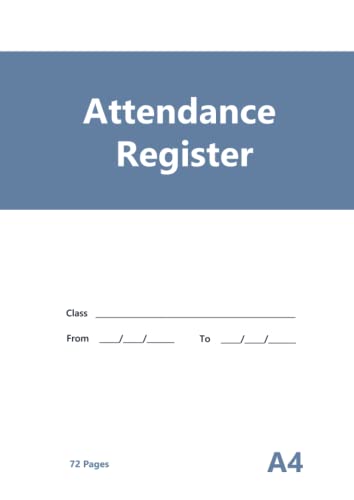 Attendance Register: A4 Attendance Register Book | Class Attendance ...
