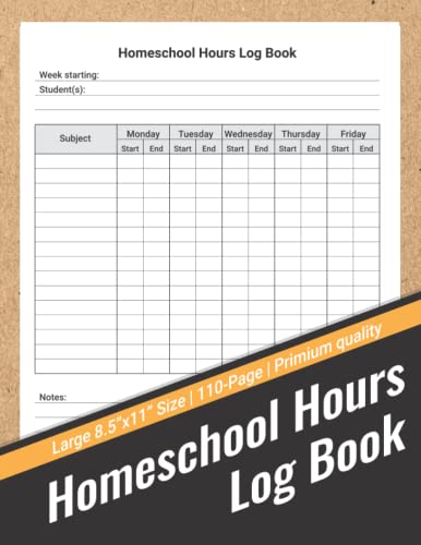 Homeschool Hours Log Book: 2-Year Daily Lesson & Time Record Book ...