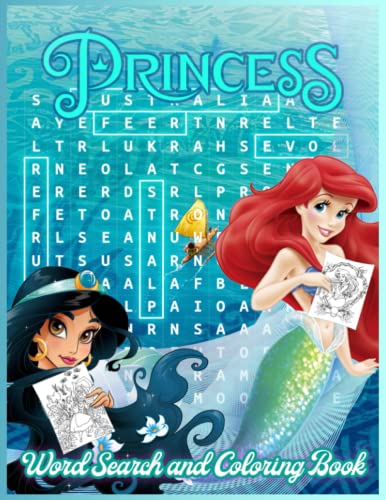 Princess Word Search And Coloring Book: Word Search Book for Adults and ...