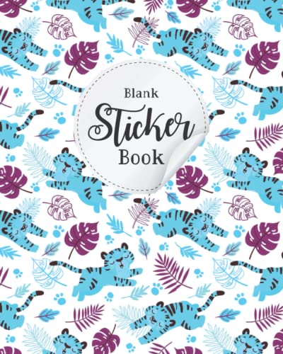 Blank Sticker Book: Tiger Seamless Pattern Blank Sticker Book, blank ...