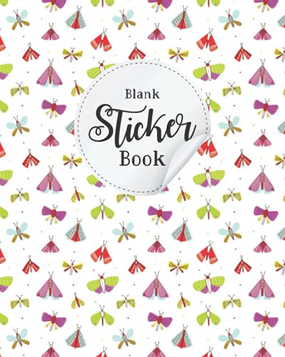 Blank Sticker Book: Butterfly Blank Sticker Book, 8 x 10 inch 100 page ...