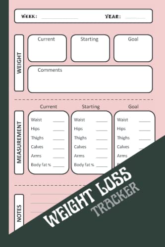 Weekly weight loss tracker journal 2022: Monthly Exercise, Goals ...