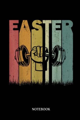 Gym Notebook: Easter Day Gym Retro Graphic Funny Easter | Lined ...