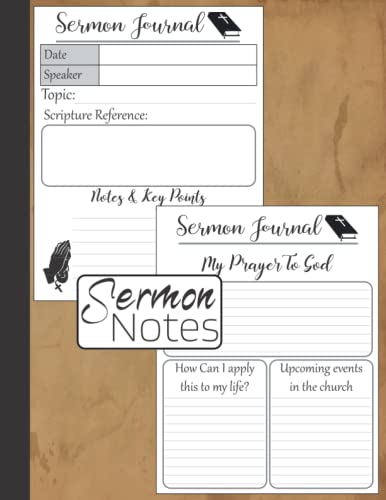 Sermon Notes Journal: Church Notes Notebook for Sermon Notes | Sermon ...