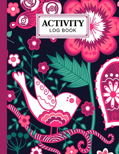 Activity Log Book: Premium Flowers, birds and butterflies Cover ...
