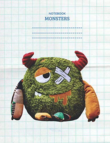 Notebook Monsters: Notebook Wide Ruled for Kids Writing Pad For Kids 8. ...