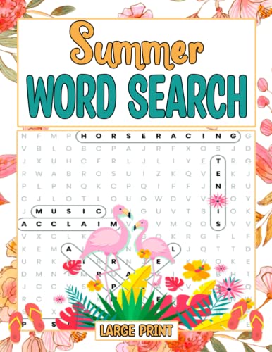Summer Word Search Large Print: Summer Word Find Puzzles for Adults ...