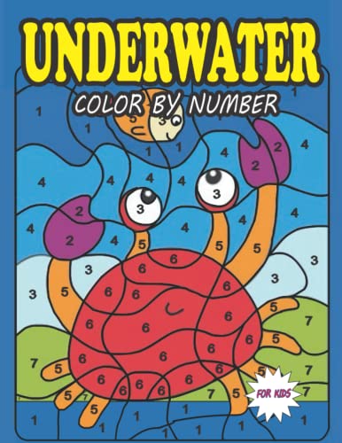 Underwater Color by Number: Underwater Painting by Number Coloring Book ...