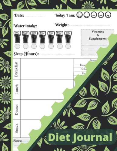 Diet Journal: Daily Log For Diet, Food Journals For Tracking Meals ...