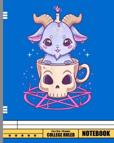 Kawaii Pastel Goth Cute Creepy Pentacle Baphomet Goat Notebook: Cute ...