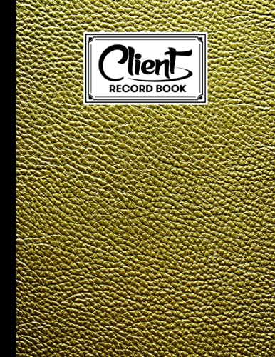 Client Record Book: Client Record Book Golden Leather Print Cover ...