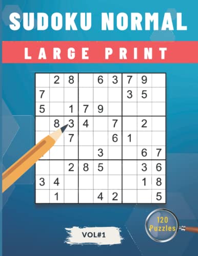 Large Print Normal Sudoku Puzzle Book for Seniors and adults. Sudoku ...