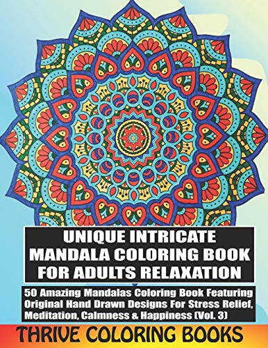 Unique Intricate Mandala Coloring Book For Adults Relaxation: 50 ...