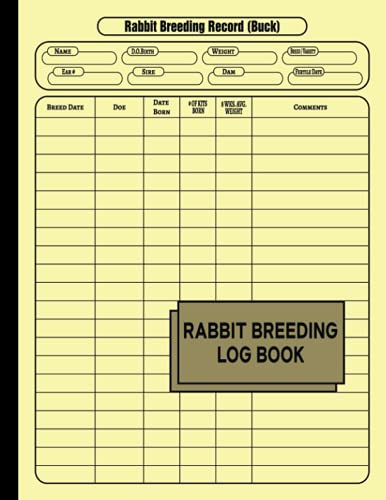 Rabbit Breeding Log Book: Tracker for Rabbitry Businesses & Hobbyists ...