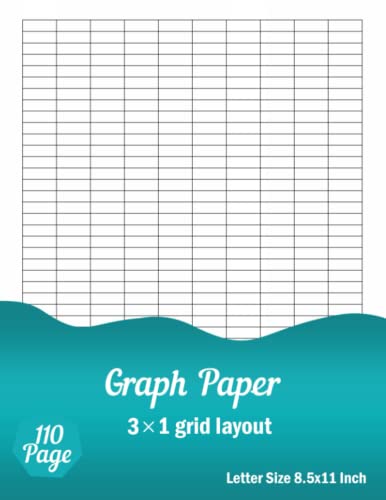 Graph Paper 3x1 Grid: Graph paper Notebook with a 3 to 1 grid layout, 8 ...