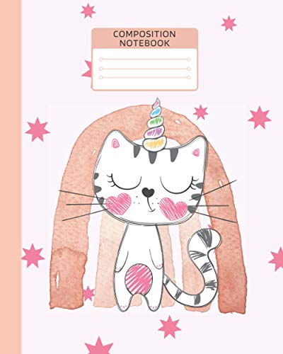 Cat Primary Composition Book: Girly First Grade Composition Notebook ...
