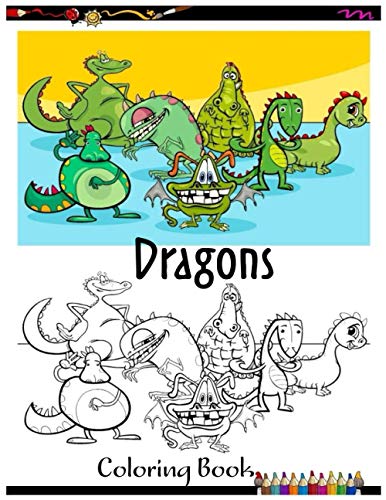 Dragons coloring book: Dragons Super Fun Coloring Pages of Animals That ...