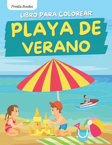 Playa de verano Libro para colorear: para niños de 4 a 8 años | Libro ...