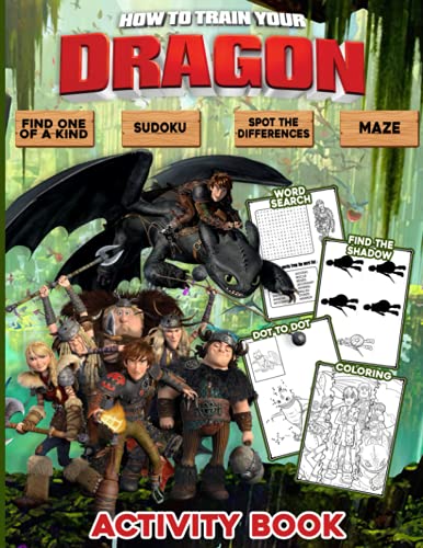 How To Train Your Dragon Activity Book: High-Quality Word Search, Maze ...