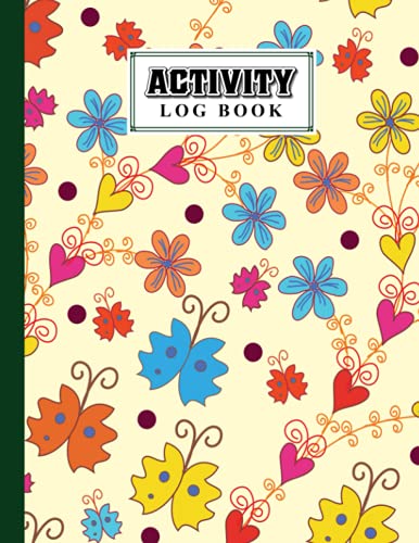 Activity Log Book: Vintage Floral Cover Activity Log Book, 120 Pages, 8 ...