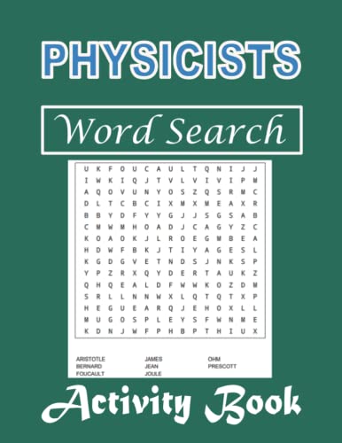 Physicist Word Search Activity Books: Large Print Physicist Themed ...