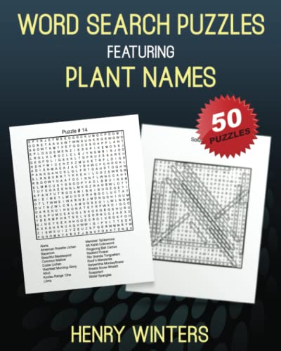 Word Search Puzzles Featuring Plant Names: 50 Puzzles Each Containing ...