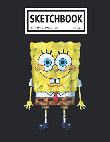 Sketchbook: Spongebob SquarePants Geometric Textured 110 Blank Pages ...