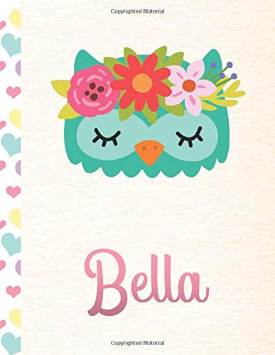Bella: Personalized Owl Dot Grid Bullet Journal/Notebook For Girls With ...