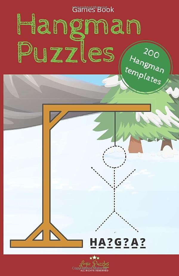 Games Book Hangman Puzzles | 200 Hangman templates games | Logic ...