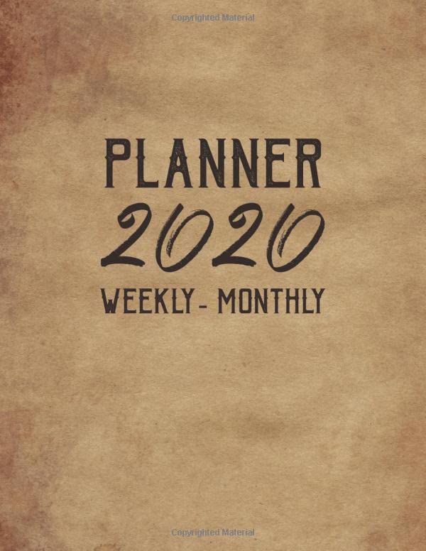 Weekly Planner 2020: Gray Simple Cover with monthly planner 2020 | 12 month calendar with to do ...