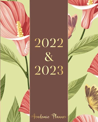 2022-2023 Academic Planner: Brown & Green Flowers Monthly Planner July ...