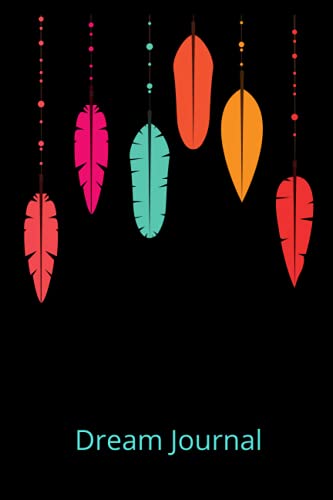 Dream Journal: Solid black cover dream journal with colored feather ...