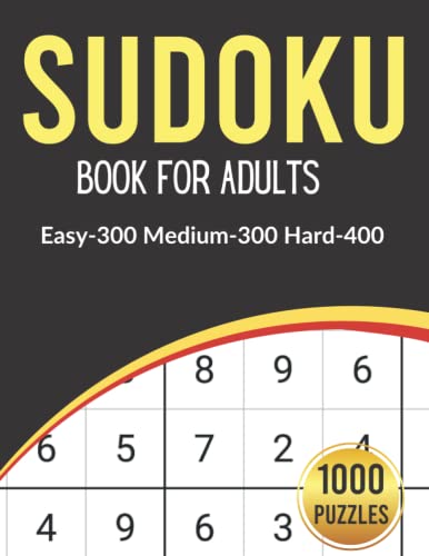 Sudoku book for adults: 1000+ hard Sudoku Puzzles book for adults Hard ...