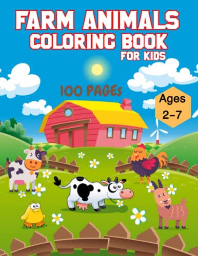 Farm Animals Coloring Book: For Kids aged 2 to 7, 8.5 x 11 Inch: cute ...