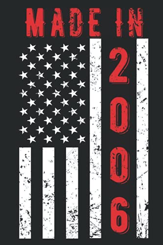 MADE IN 2006 Funny Gifts Birthday America USA US Flag Patriotic Journal ...
