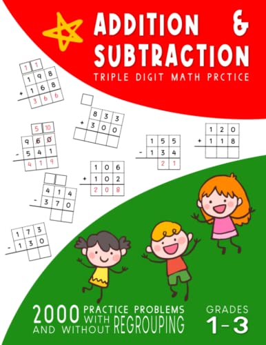Addition and Subtraction Workbook Grades 1-3: 2000 Triple Digit Math ...