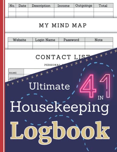 Ultimate 4 In 1 Housekeeping Logbook: A Simple Formatted Budgeting ...