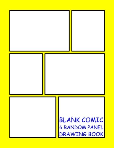 Blank Comic Drawing Book - 6 Random Panels: Yellow - 6 Random Panels ...