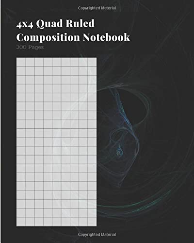 4x4 Quad Ruled Composition Notebook: 300 Pages Quad-ruled 8x10 Paper ...