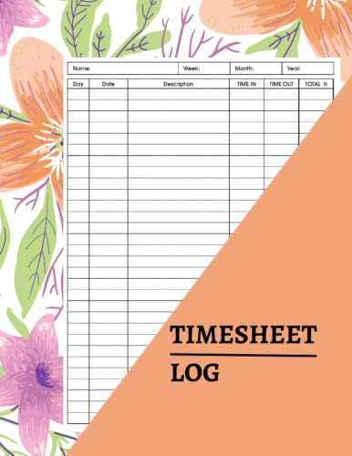 Timesheet Log: Daily Timesheet Log Book to Record Time by Sunday Blue ...