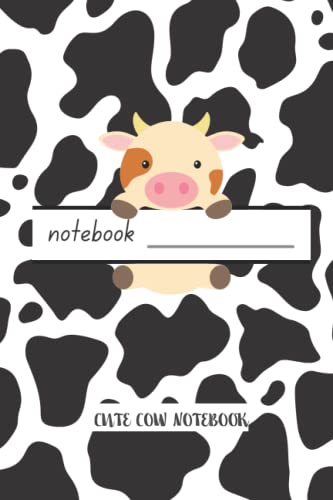 CUTE COW NOTEBOOK: Cow Print Notebook For School, Notes, Journaling ...